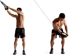 Lumberjack exercise on a block, with a kettlebell and a dumbbell ...
